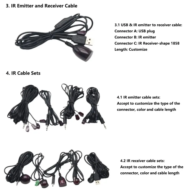 ZiYuan 2024 3.5mm Infrared Ir Receiver Cable ir Extender Cable Receiver ...