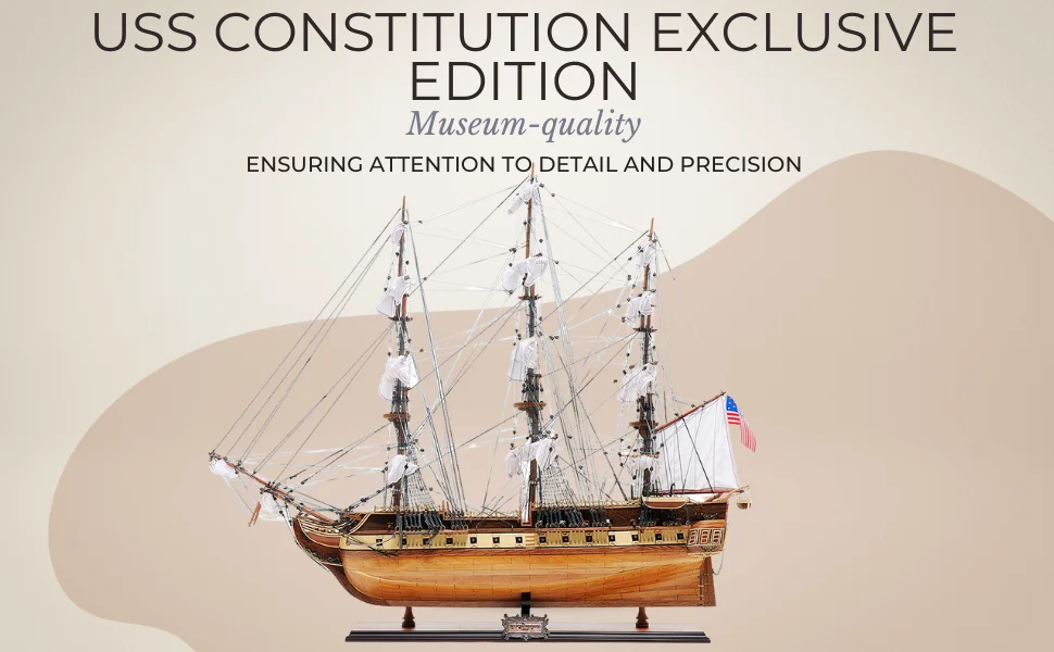USS Constitution Ship Model - Handicraft for Nautical Decor