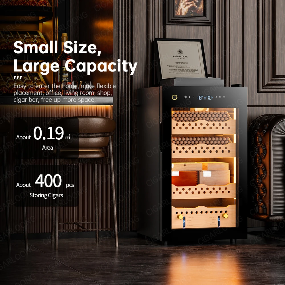 CIGARLOONG Cigar Humidor - Premium Refrigerated Showcase