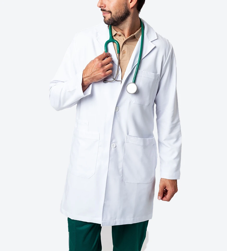 Custom Hospital Uniforms Pharmacy Doctor White Medical Coat Men Medical ...