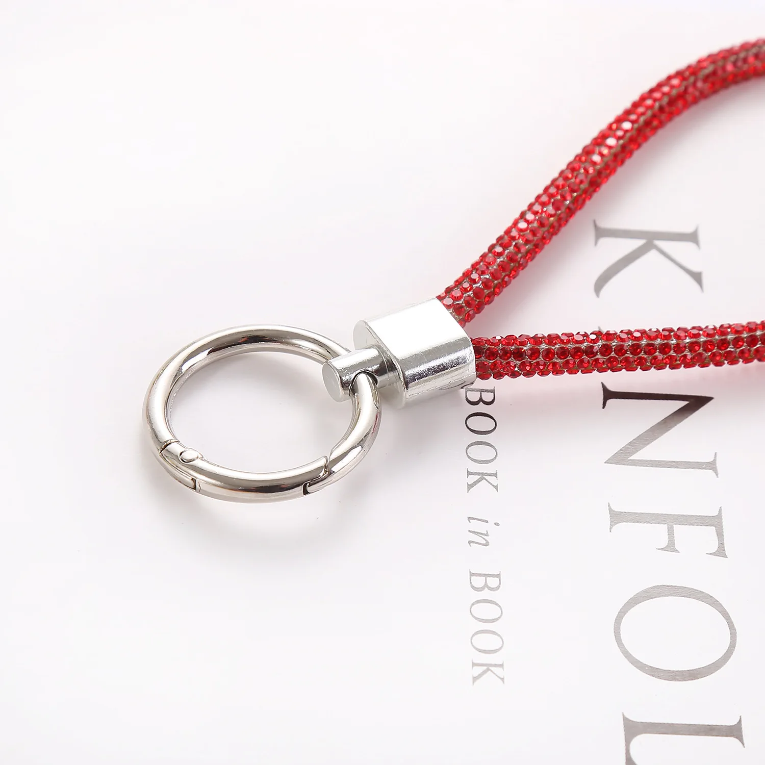 Crystal Bling Rhinestone Wristband Wristlet Keychain Ring Glittering ...
