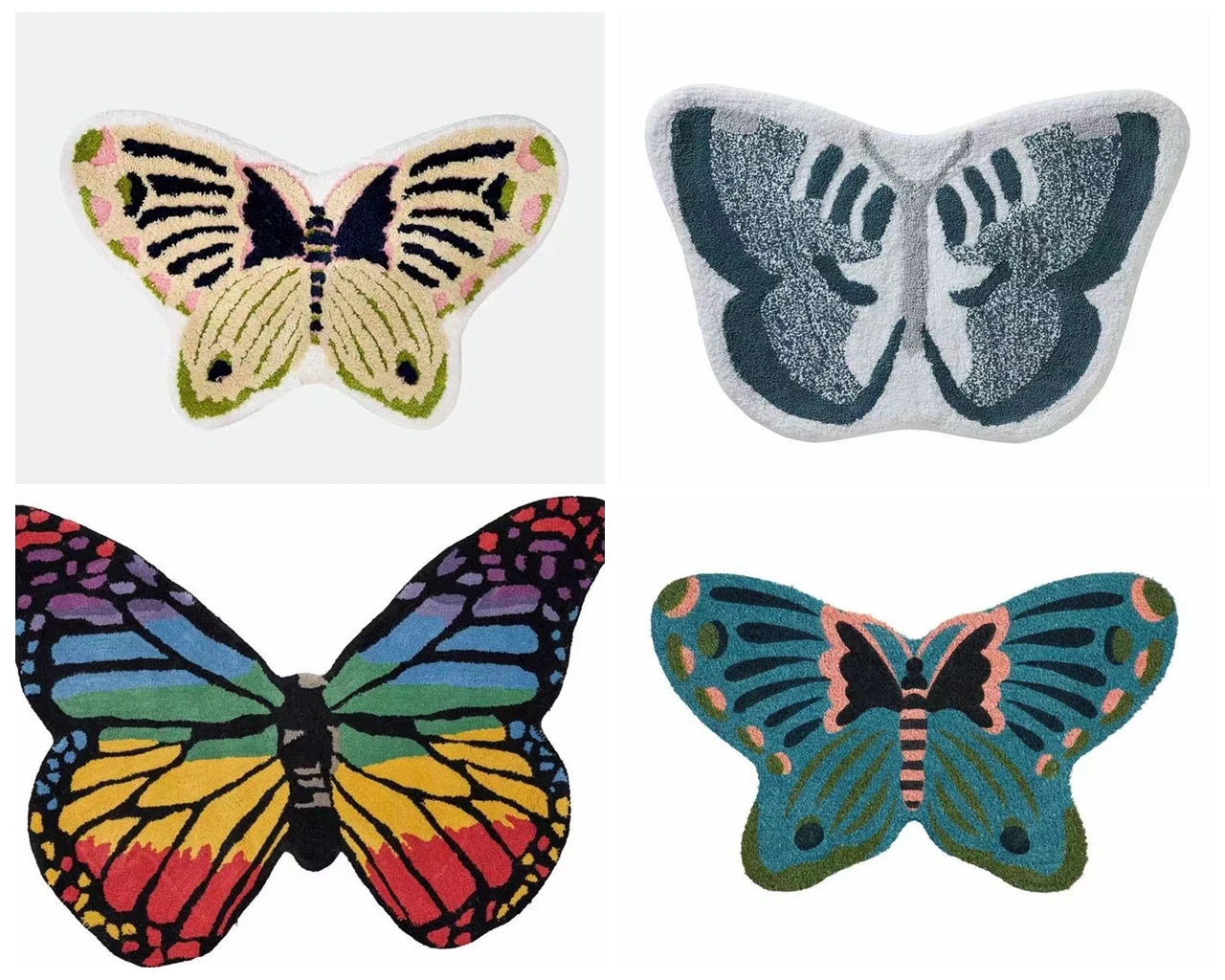 Tufted Butterfly Rug Colorful Indoor 3d Design Animal Hand Tufted Rug ...