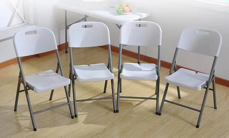 White Cheap Plastic Metal Foldable Table And Picnic Folding Chairs ...