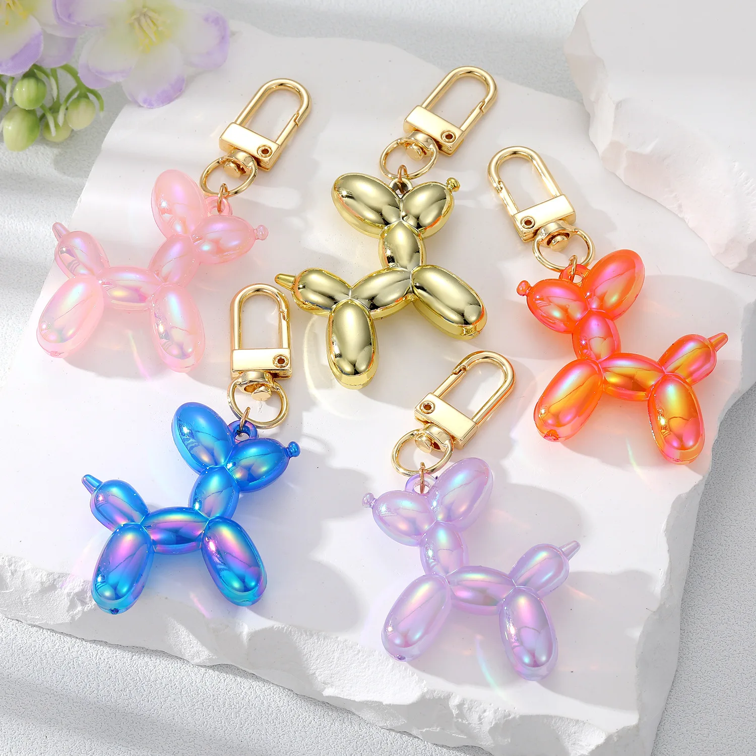 3D Cartoon PVC Keyring Men Women Couple Key Chain Bag Pink Blue White ...