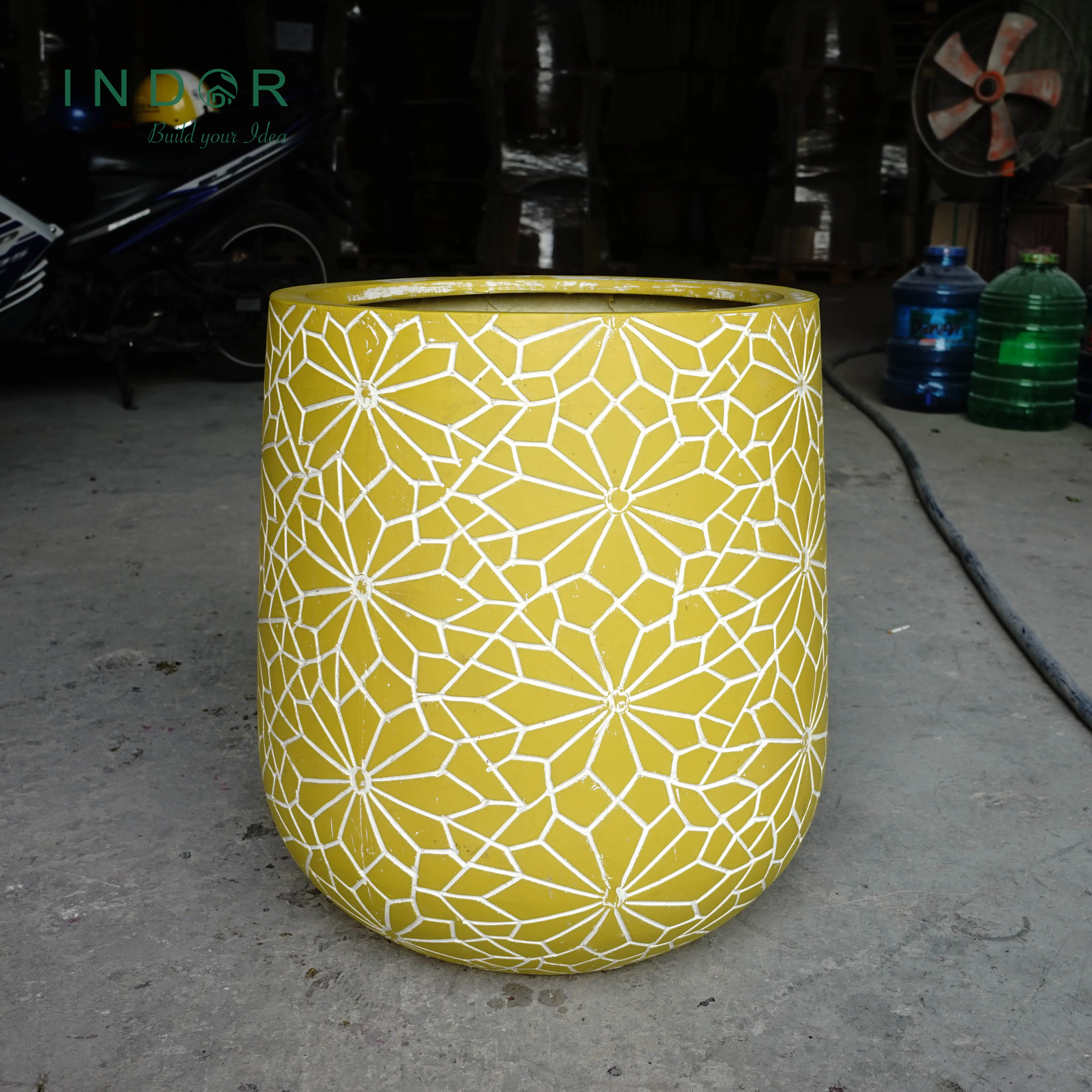 Vietnam Vase Plant Size M 2kg Home Gold Fiberstone Collection Pots ...