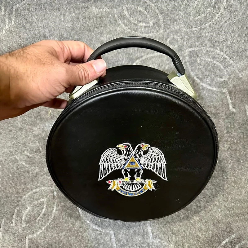 Masonic 32 Degree Crown Cap Case Black Embroidery Hat Carrying Case ...