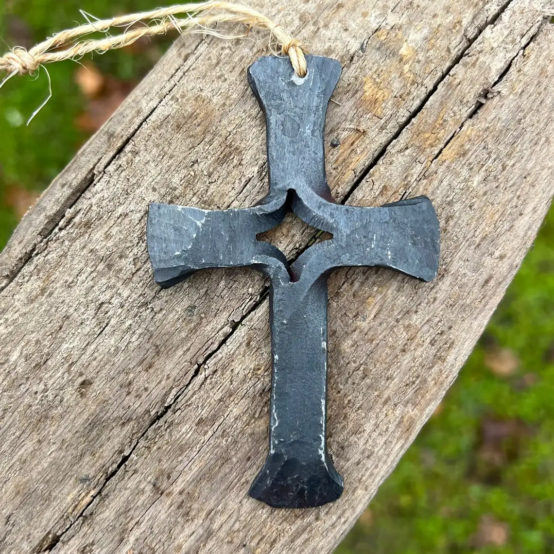 Hand Forged Medieval Split Cross Is Handmade and Blackened with a High ...