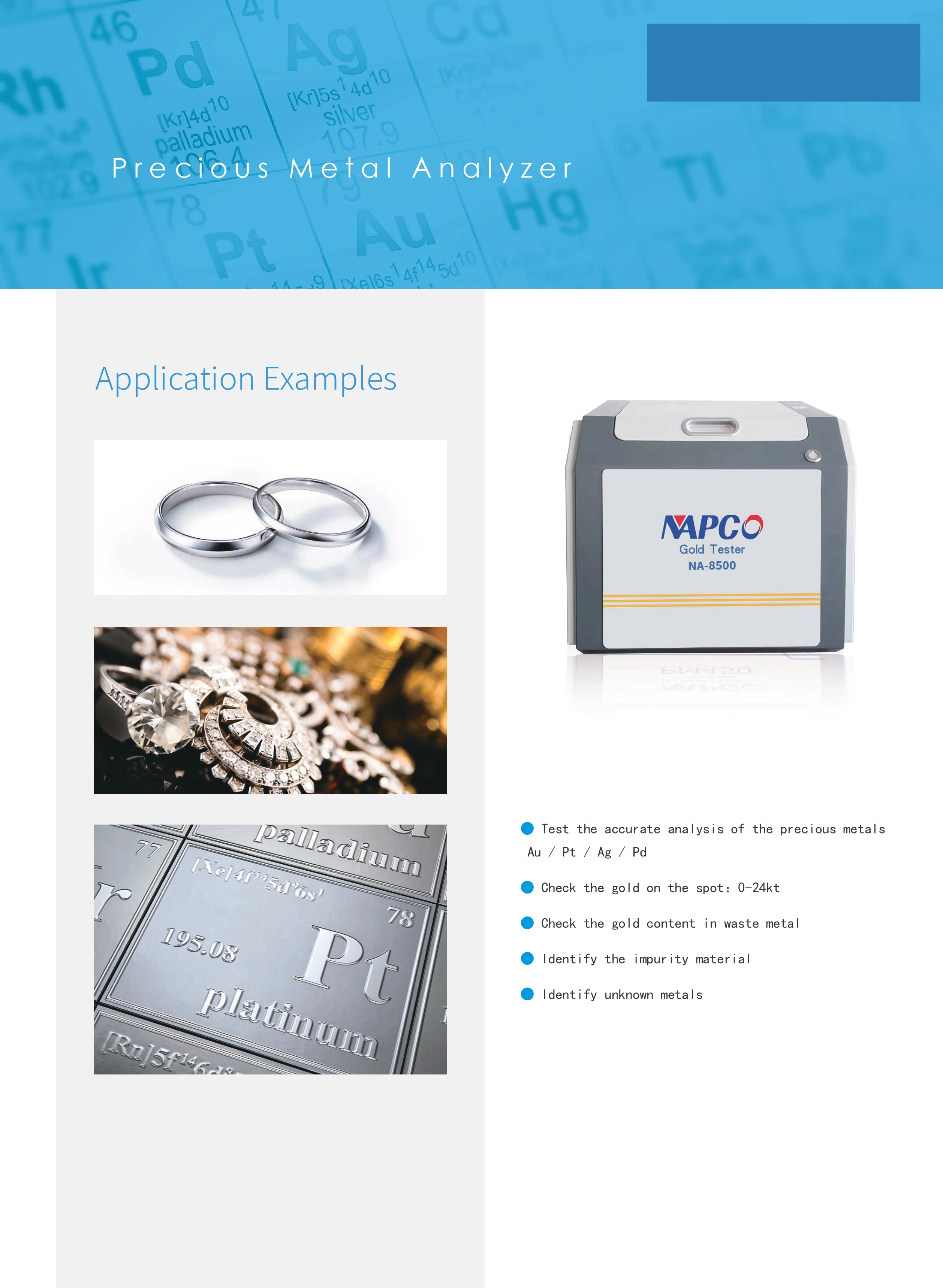 NA8500 Gold Purity Testing Machine - Precise XRF Detector