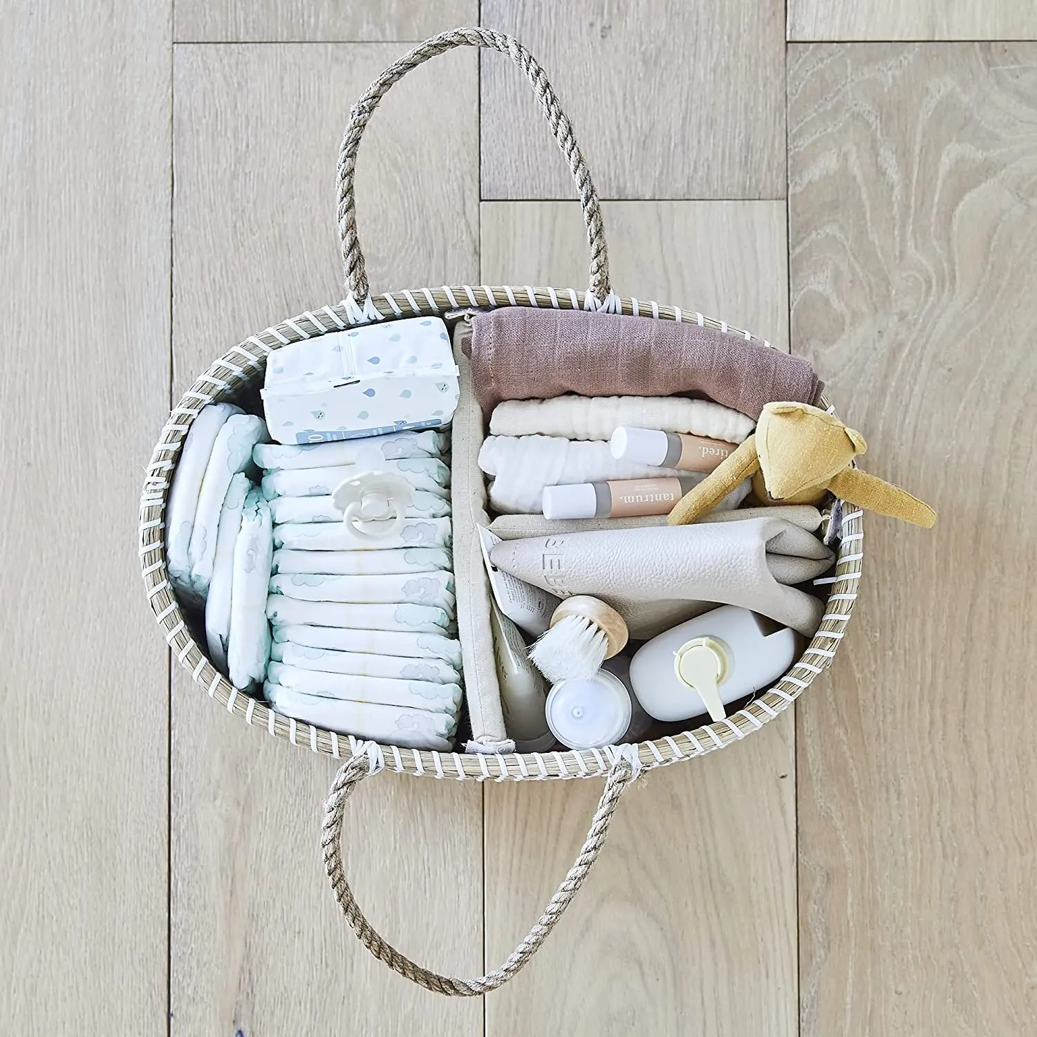 Low Price Sustainable Eco Friendly Seagrass Nappy Caddy Baby Diaper ...