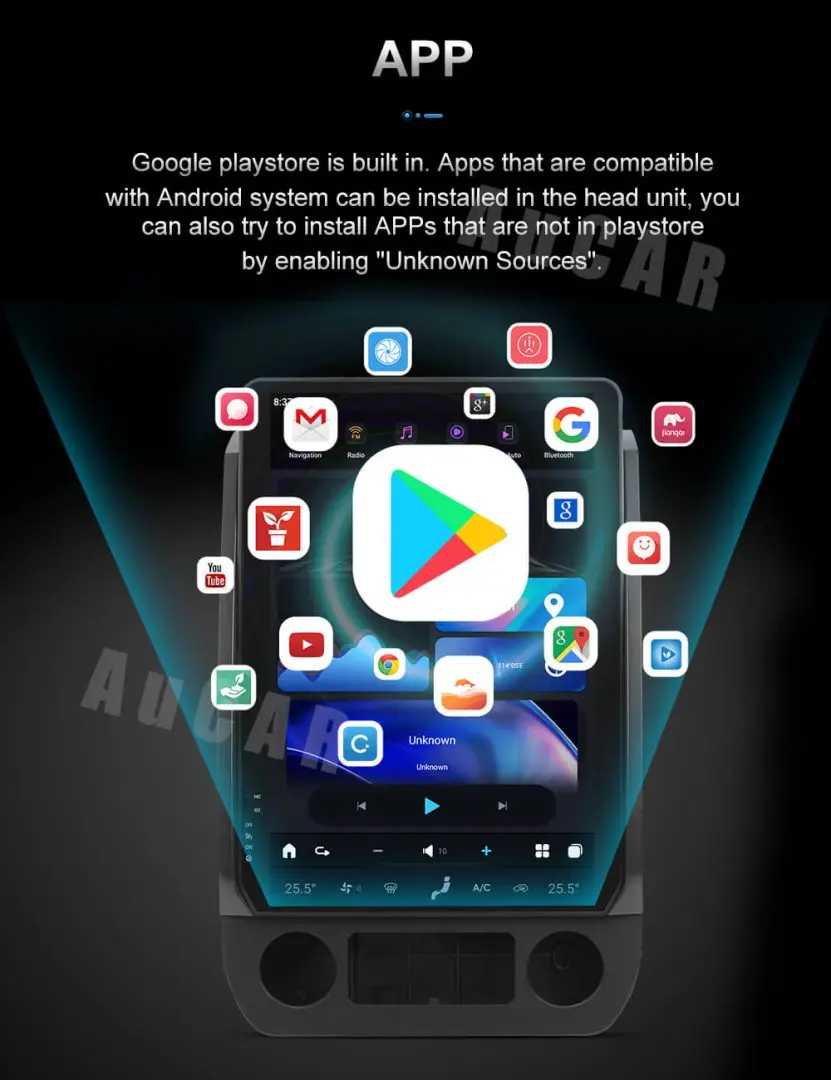 Aucar 14.4'' Android 11 Latest Tesla Screen Car Radio Gps Navigation ...