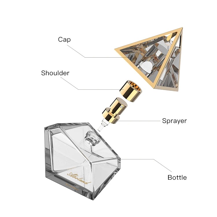 Unique Pyramid Perfume Bottle - Customizable Design