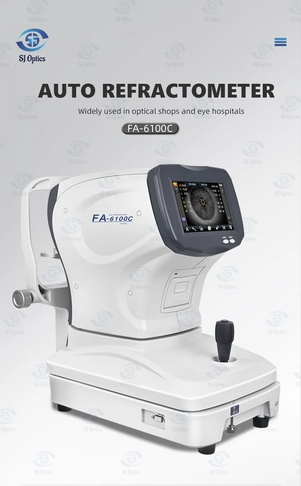 SJ Optics China High Quality Auto Refractometer FA-6100C CE Approved ...