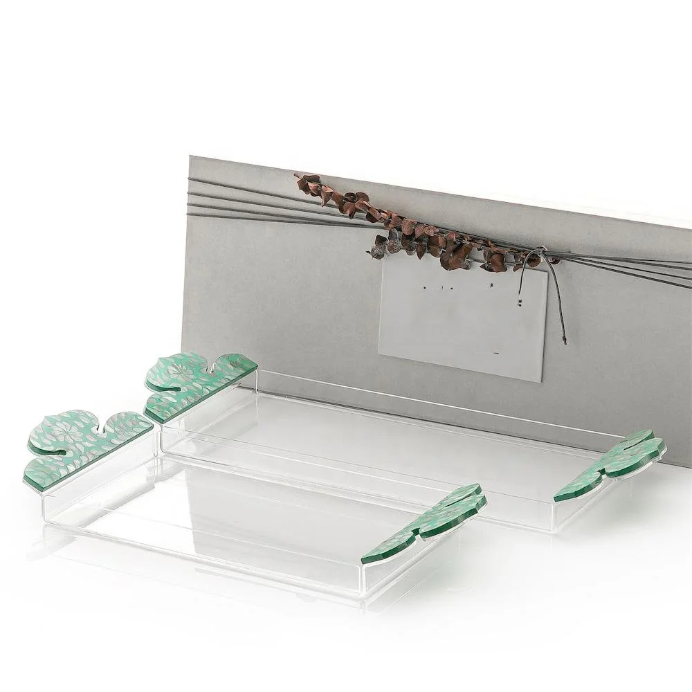 Best Choice Mother Of Pearl Serving Trays With Acrylic Luxury High End ...