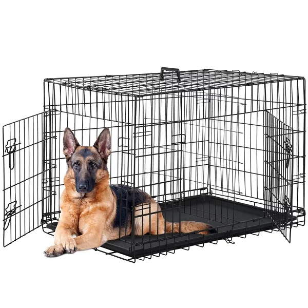 Rectangular Shape Black Powder Coated Finished Welded Wire Mesh Dog ...