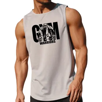 Bodybuilding Stringer Tank Top Men Mesh Gym Sleeveless T-shirt Men ...