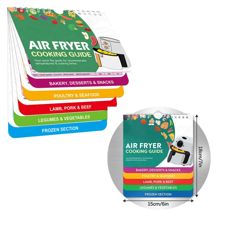 customized ooking schedule refrigerator sticker Air fryer cooking guide ...