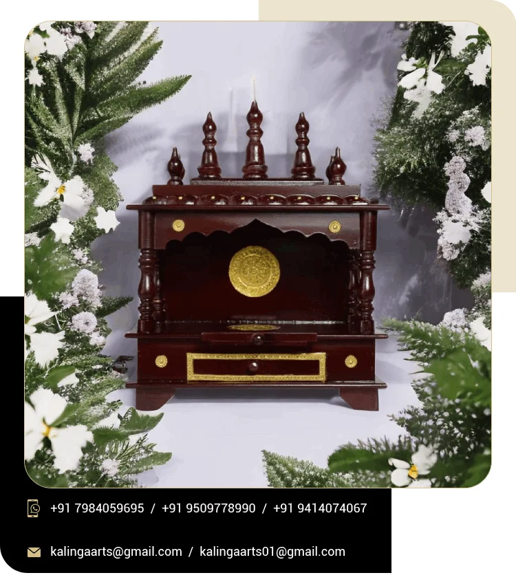 Wooden Temple Mandir With Antique And Brass Finishing Handcrafted ...