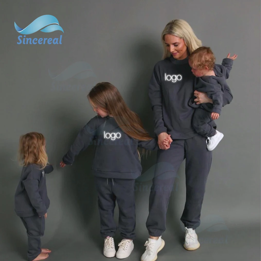 Custom Winter Mommy And Me Casual Tracksuits Loose And Leisure ...