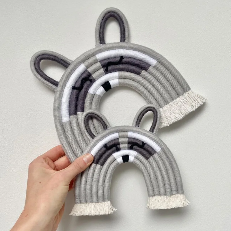 Hot Sale Macrame Animal Character,Raccoon Nursery Decor Boho Nursery ...