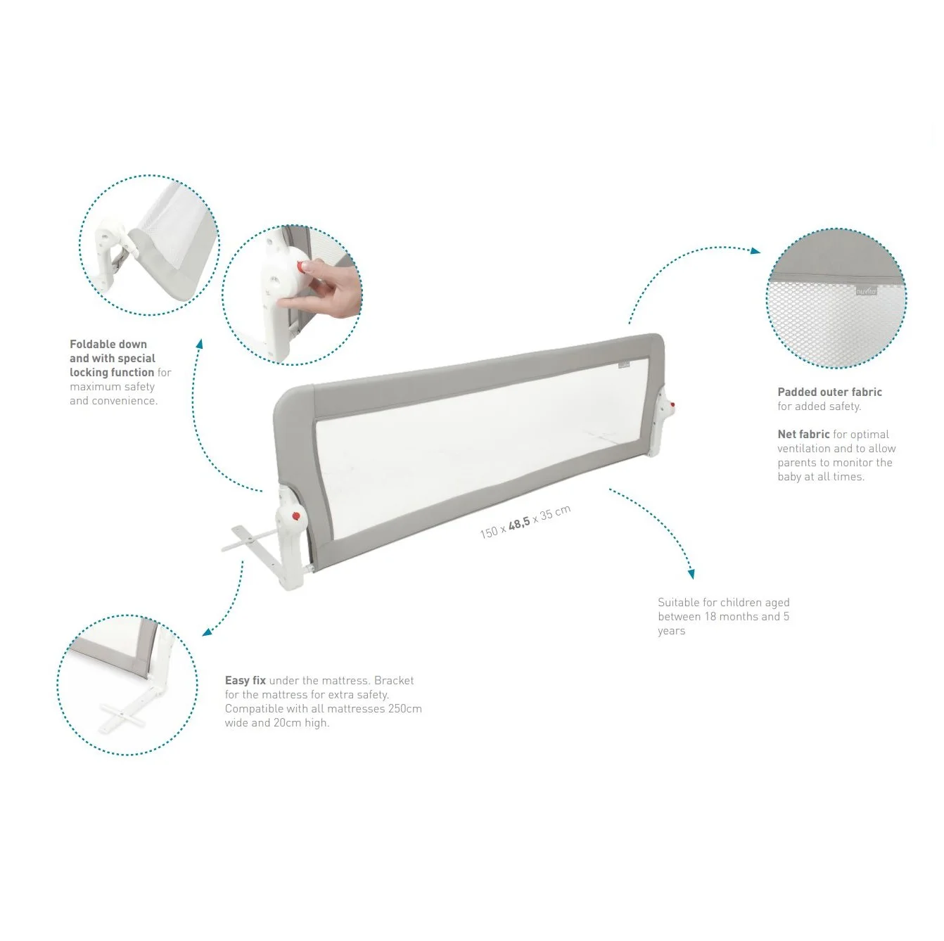 Bed Barrier New 2024 Model Bed Guardrail Best Seller Bed Fence for Baby ...