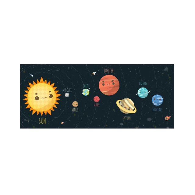 Educational Solar System Themed Wallpaper For Kids Reusable Durable ...