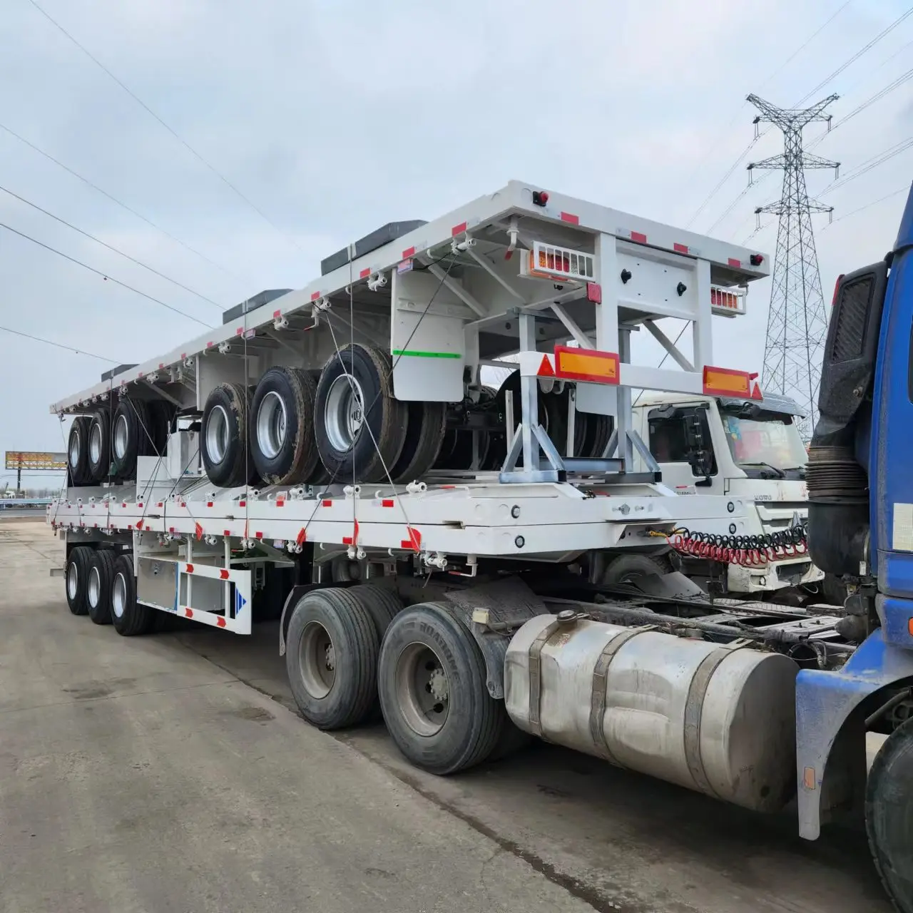 Best Price 30 40 50 80 Ton 2 3 4 Axles Flatbed Semi Truck Container Trailers 48 Ft 40 Ft 20 Ft ...