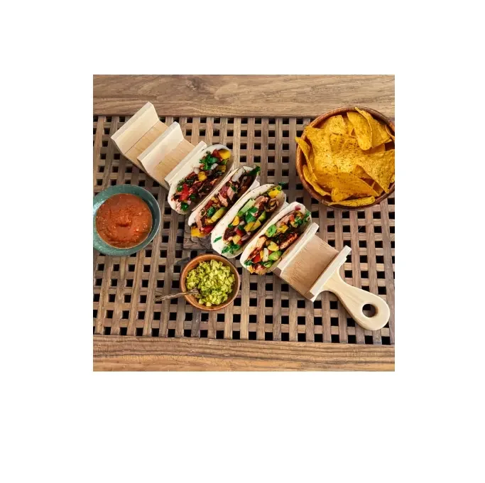 Compartment Single Mexico Taco Stand Plate Tray Eco Friendly Appetizer ...