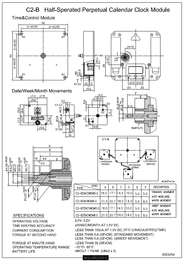 C2-B Module Perpetual Calendar Clock Movement| Alibaba.com