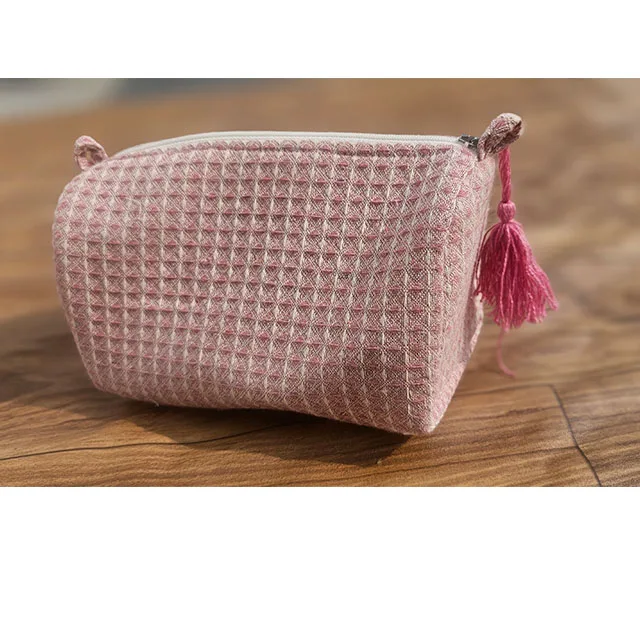 Cotton Handmade Waffle Toiletry Bag Storage Gadget Quilted Wash Bag ...