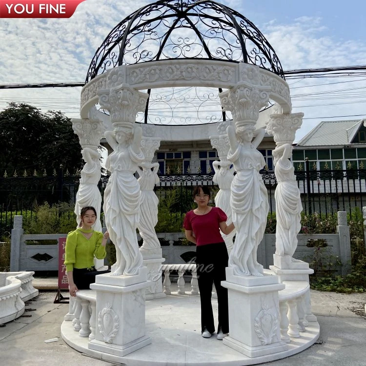 Outdoor Hand Carved Statue Pillars Garden Stone Gazebo - Buy Garden Stone Gazebo,Pillars Garden ...