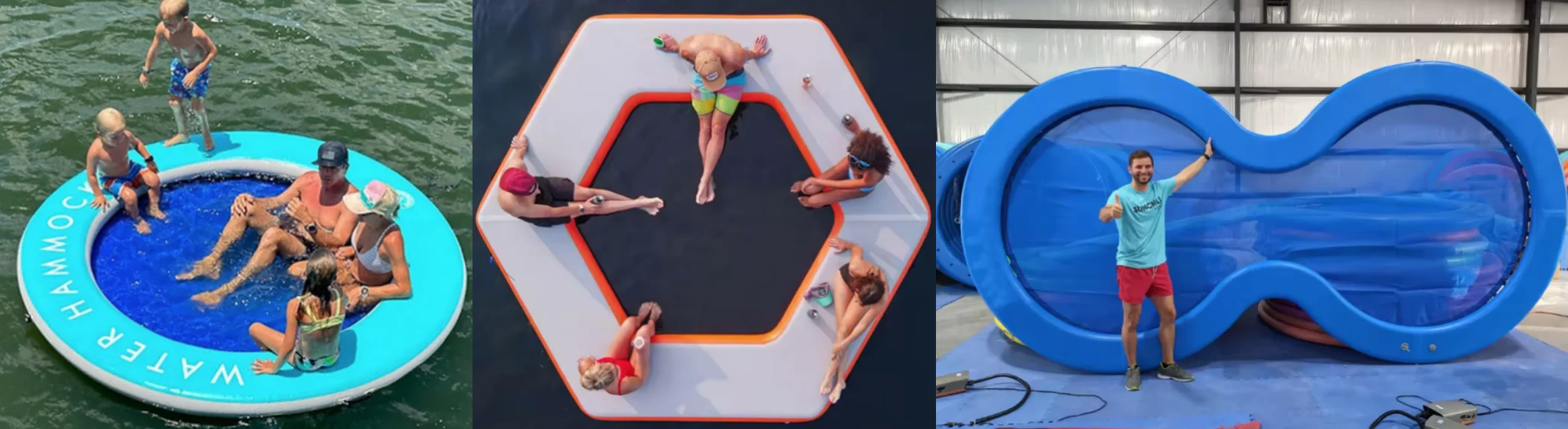 Inflatable Water Hammock Lounger Pool Portable 8ft Round Floating Pad ...