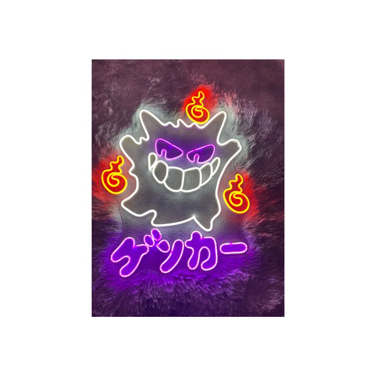 Po.kemon Gengar Anime Led Neon Light Cute Neon Sign Indoor Wall Lights ...