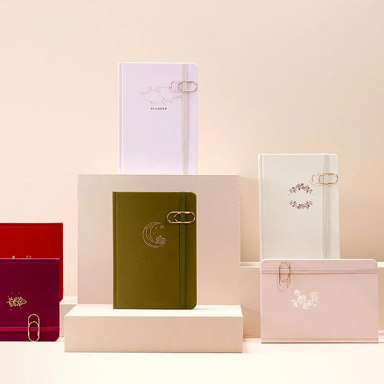 LABON Gold Foil Stamping Logo 160gsm Dot Fabric Cover A5