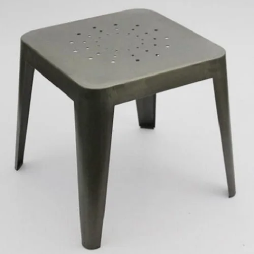 Modern Sturdy Metal Squared Frame Bar Stool With Soft Seat And Footrest ...