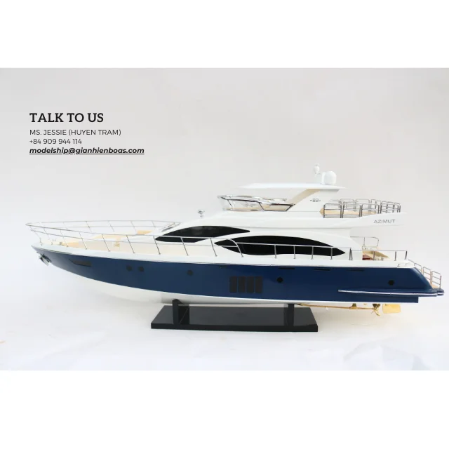 AZIMUT 82 MODERN YACHT MODEL - HANDMADE WOODEN MODEL BOAT FOR ...