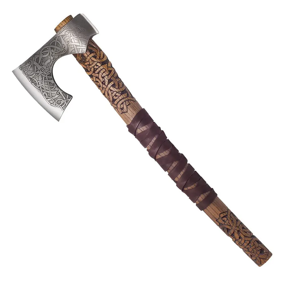 High Quality Viking Axe With Wooden Handle Drop Forged High Damascus ...