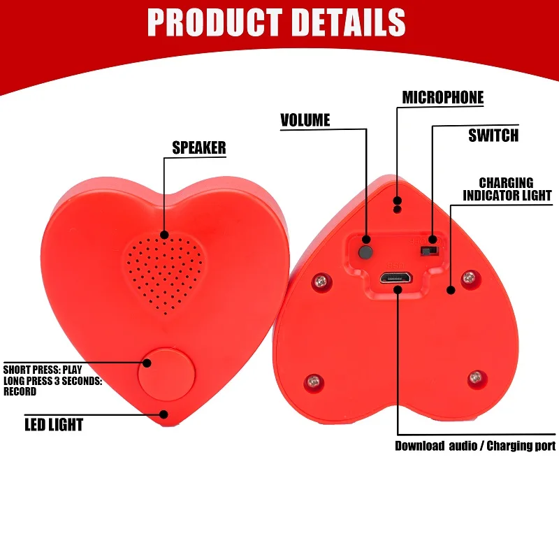 Heart Shape Recordable and Downloadable Sound Module Box Music Chip ...
