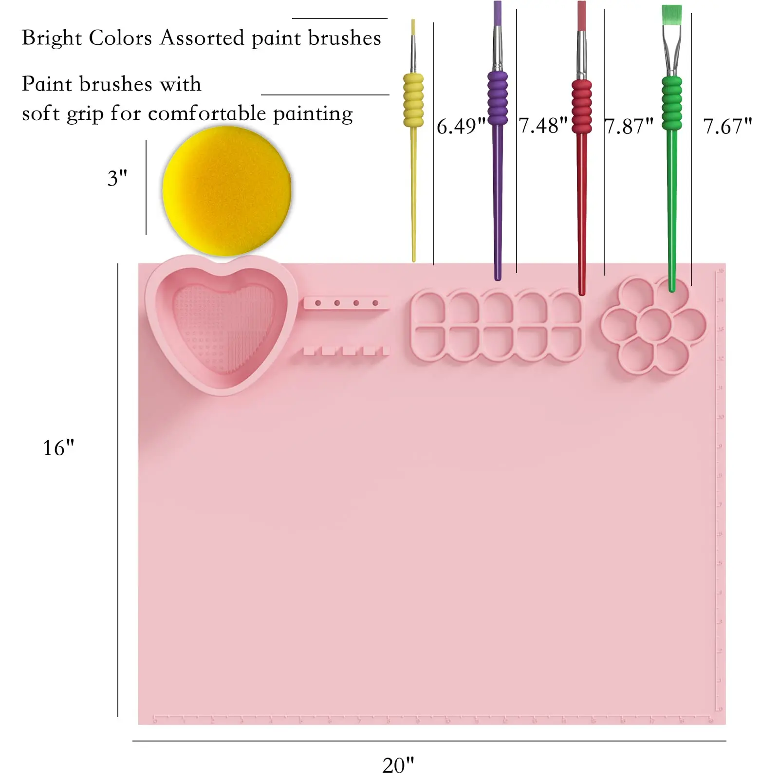 Custom Washable Non-stick Silicone Drawing Mat Detachable Collapsible ...