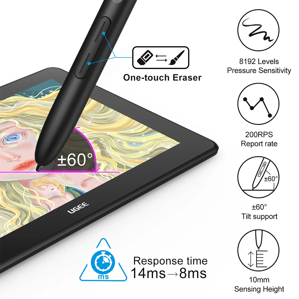 New graphic design ugee U1600 drawing monitor pad pen tablet pc Graphic ...