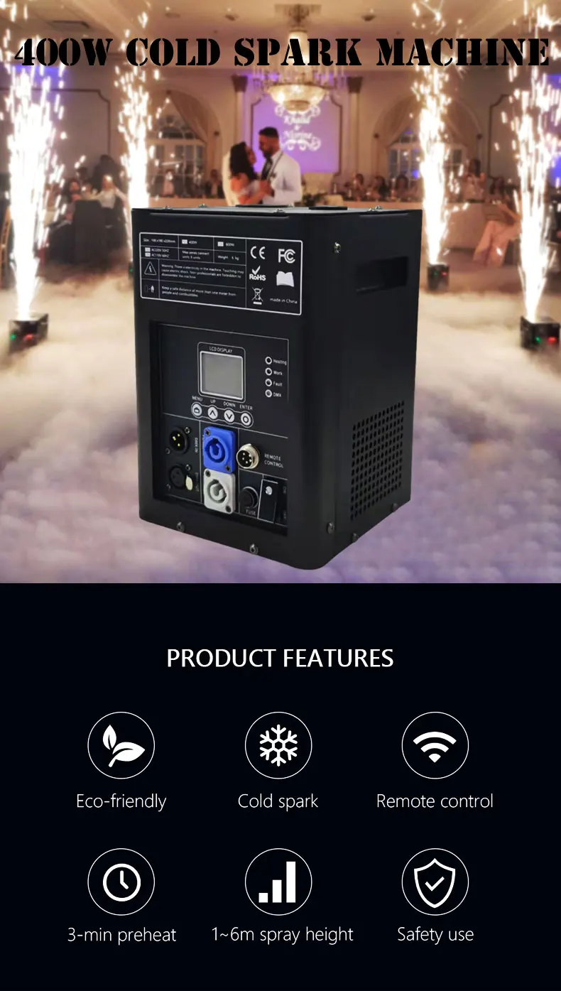 Spark Machine With Case Sprayer Gun Wedding Pyro Battery Operated Cold ...