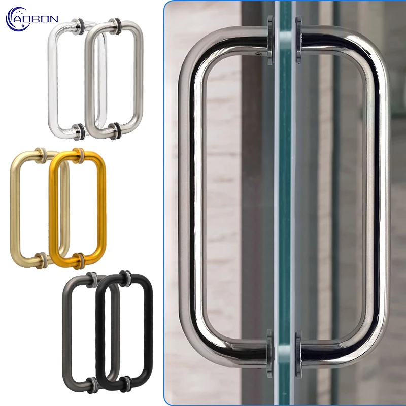 Frameless Shower Hardware Double Sided Shower Door Handle Sliding Door ...