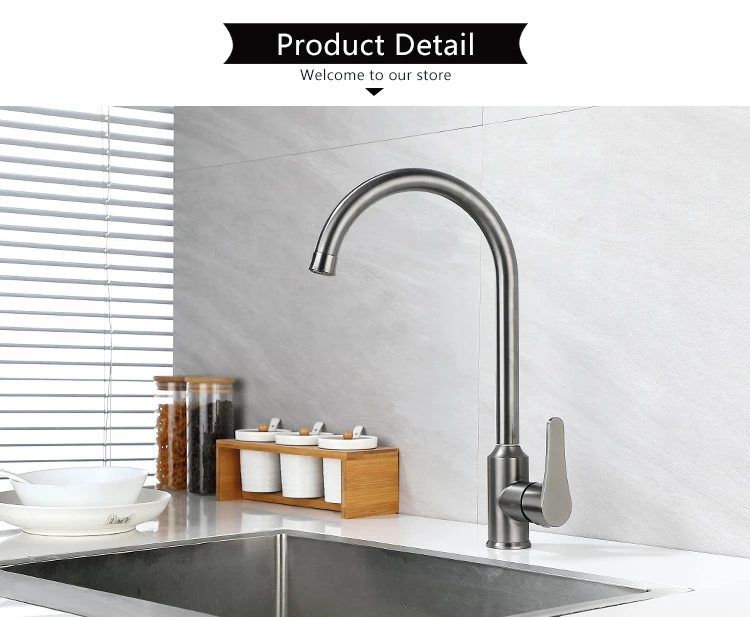 Factory Stainless Steel Gun Grey Kitchen Faucet Cold And Hot Water ...