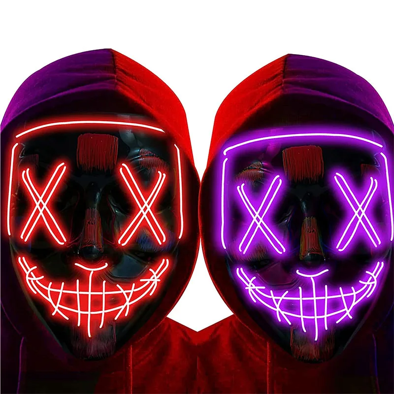 Halloween Luminous Mask Prom Party Luminous Mask Suitable For Halloween ...