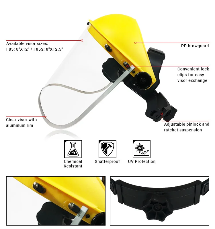 F004 Safety Ppe Safety Chemical Splash Heat Resistant Face Shield ...