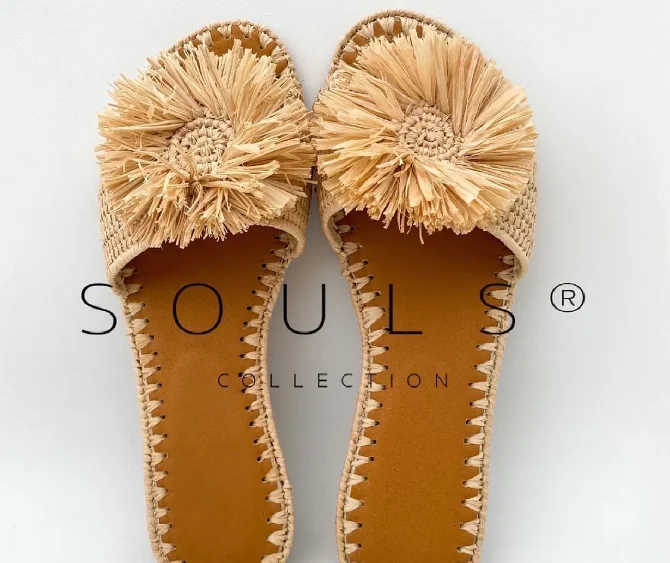 Sandalias de rafia, zapatos de cuero de rafia, zapatillas hechas a mano ...