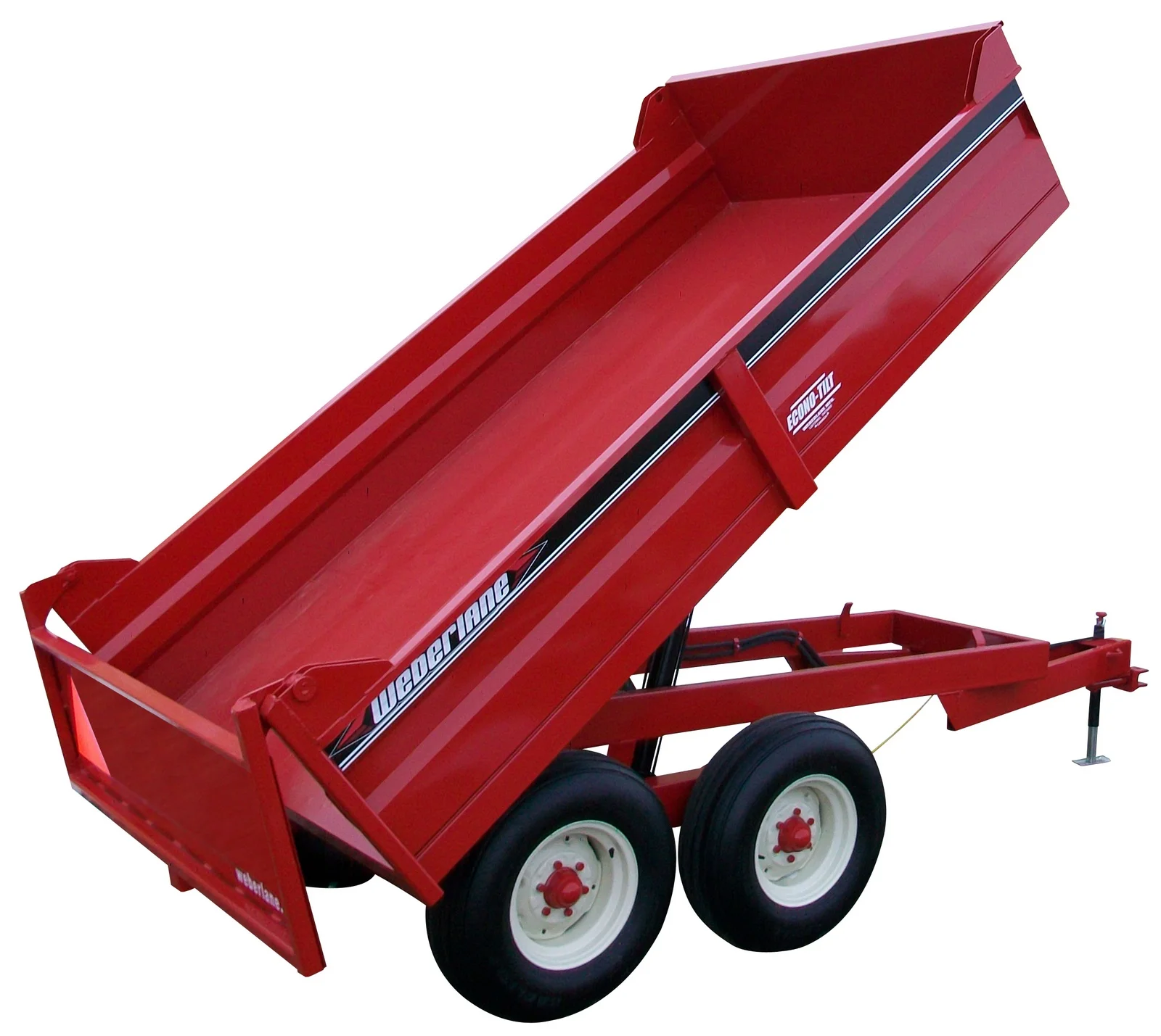 Red Single Axle Box Farm 4 Wheel Farm Dump Trailer,Single Axle ...