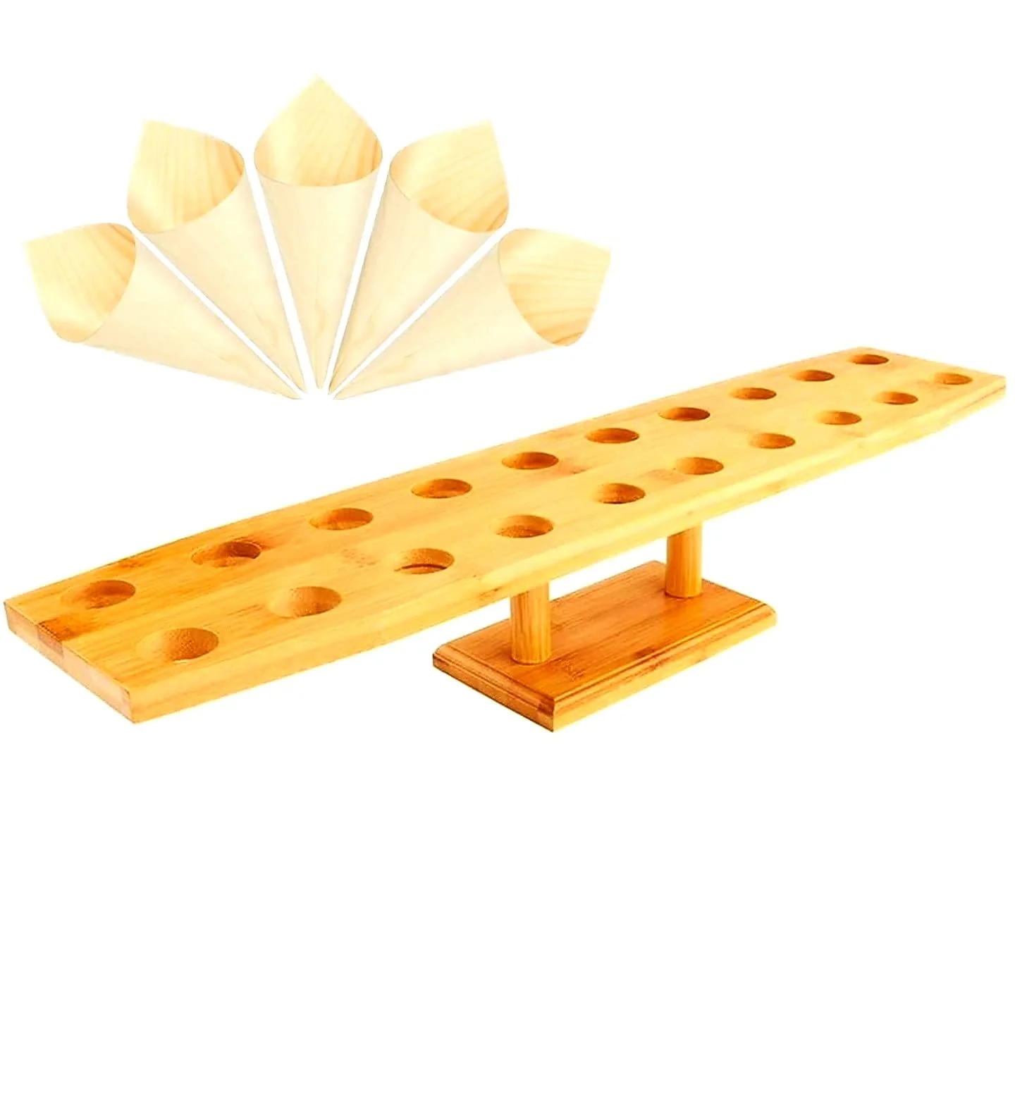 Wooden Ice Cream Cone Holder Stand Eco Friendly Ice Cream Food Cone ...