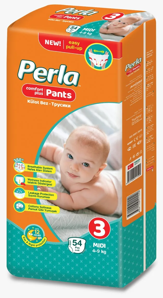Perla Mega Pack Maxi Unisex Made In Turkey Disposable Baby Pants (no.4 ...