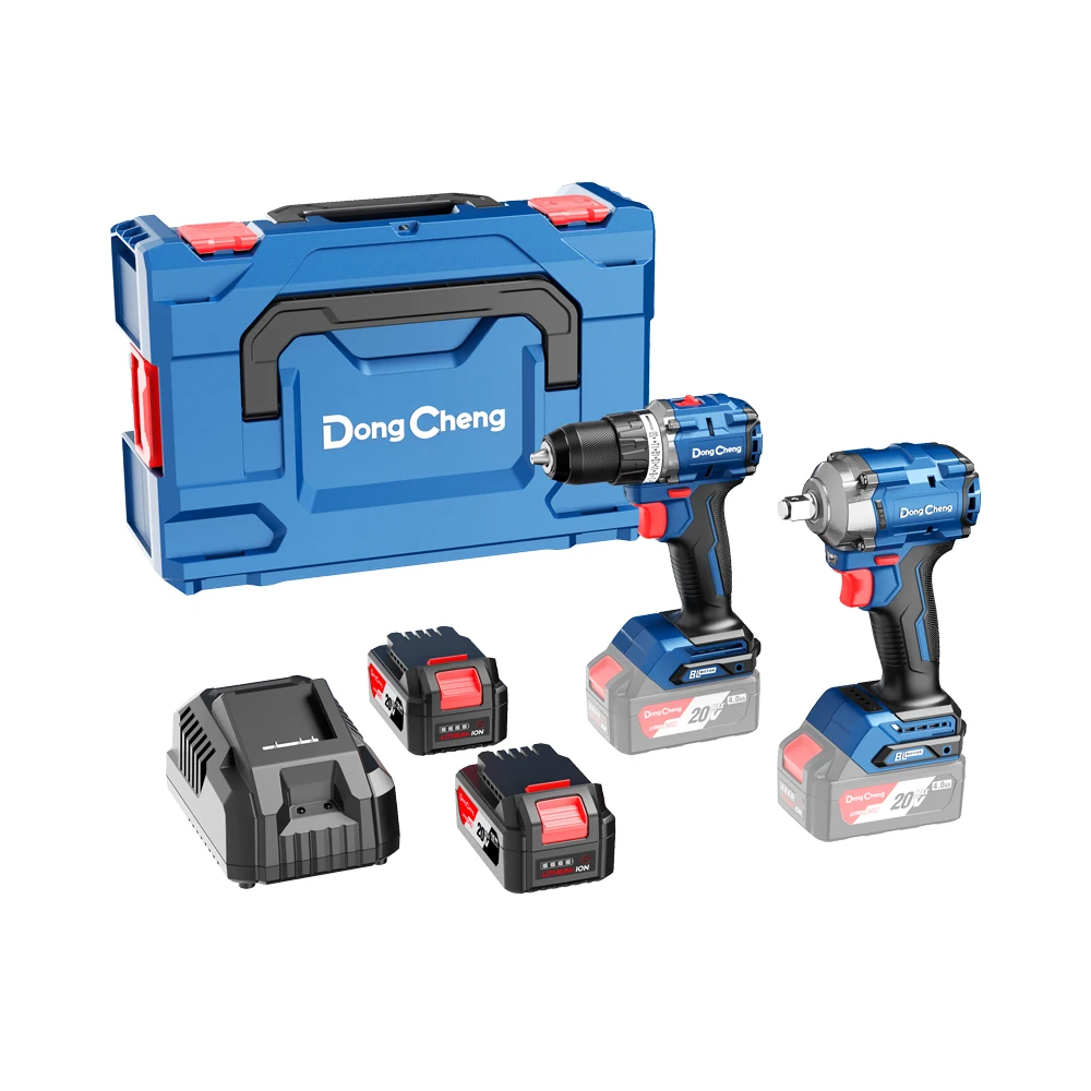 Dongcheng 20v Battery Platform Cordless Impact Wrench And Hammer Drill ...