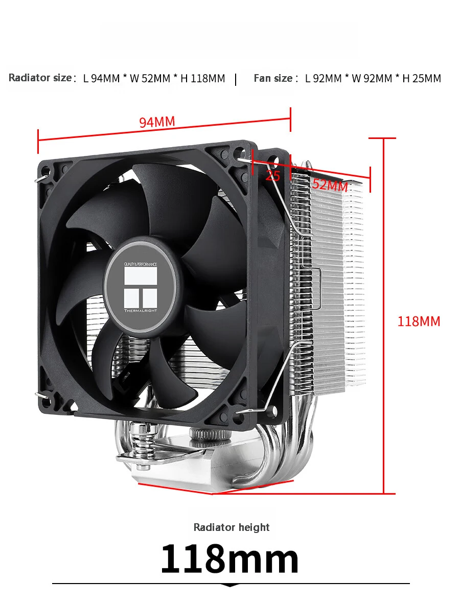 Thermalright Ax90 Se 4 Heat Pipe Cpu Air Cooling Radiator For Desktop ...